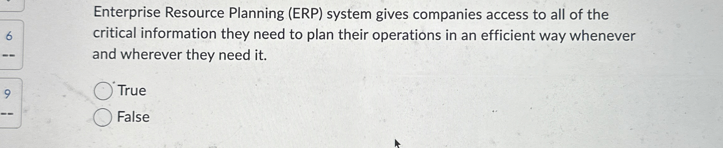 Solved Enterprise Resource Planning (ERP) ﻿system gives | Chegg.com