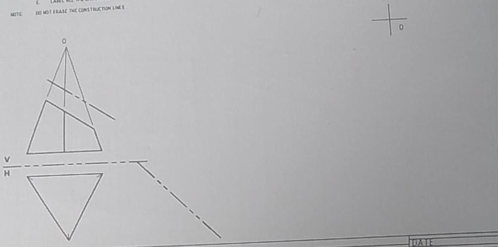 Solved Given: The plan of a truncated triangular pyramid | Chegg.com