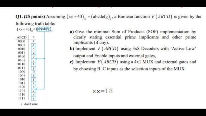 Solved Q1. (25 points) Assuming (xx + 40). = (abcdefg),, a | Chegg.com