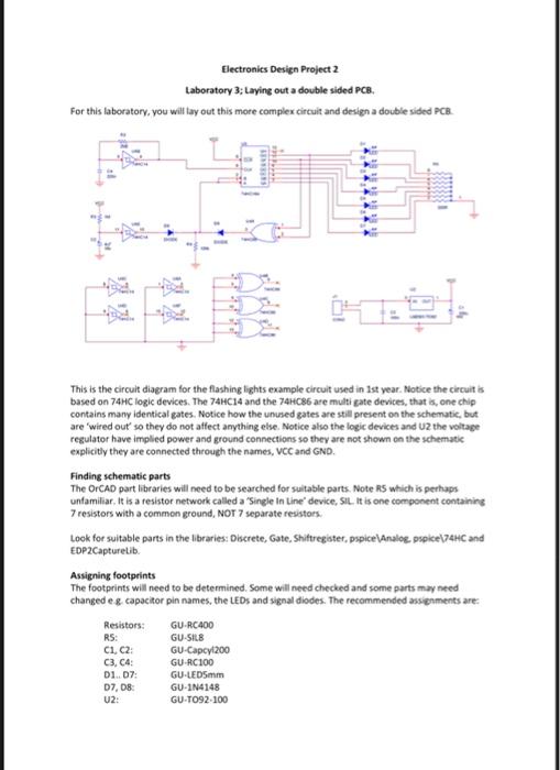 Electronics Design Project 2 Laboratory 3: Laying out | Chegg.com
