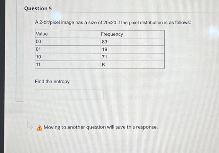 Solved A 2-bit/pixel image has a size of 20×20 if the pixel | Chegg.com