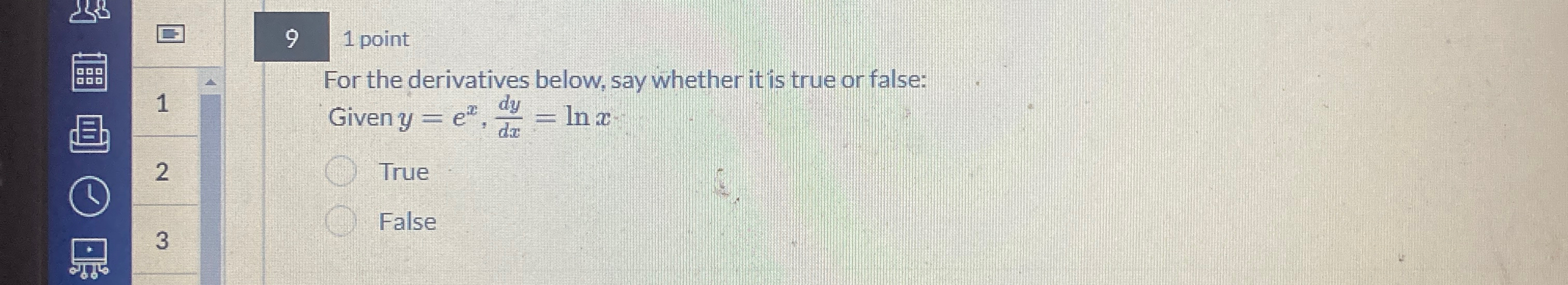 Solved 91 ﻿pointFor the derivatives below, say whether it is | Chegg.com