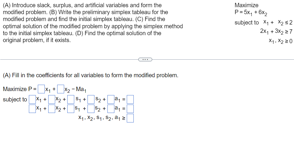 Solved (A) ﻿Fill in the coefficients for all variables to | Chegg.com