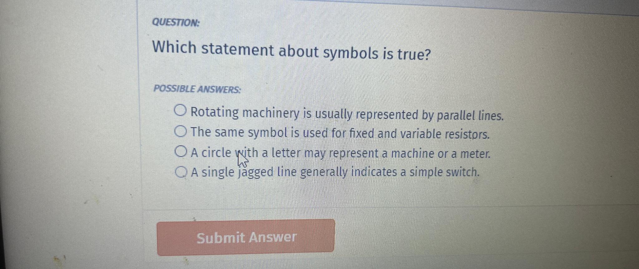 Solved QUESTION:Which statement about symbols is | Chegg.com