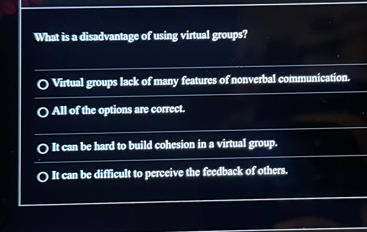 Solved What is a disadvantage of using virtual | Chegg.com