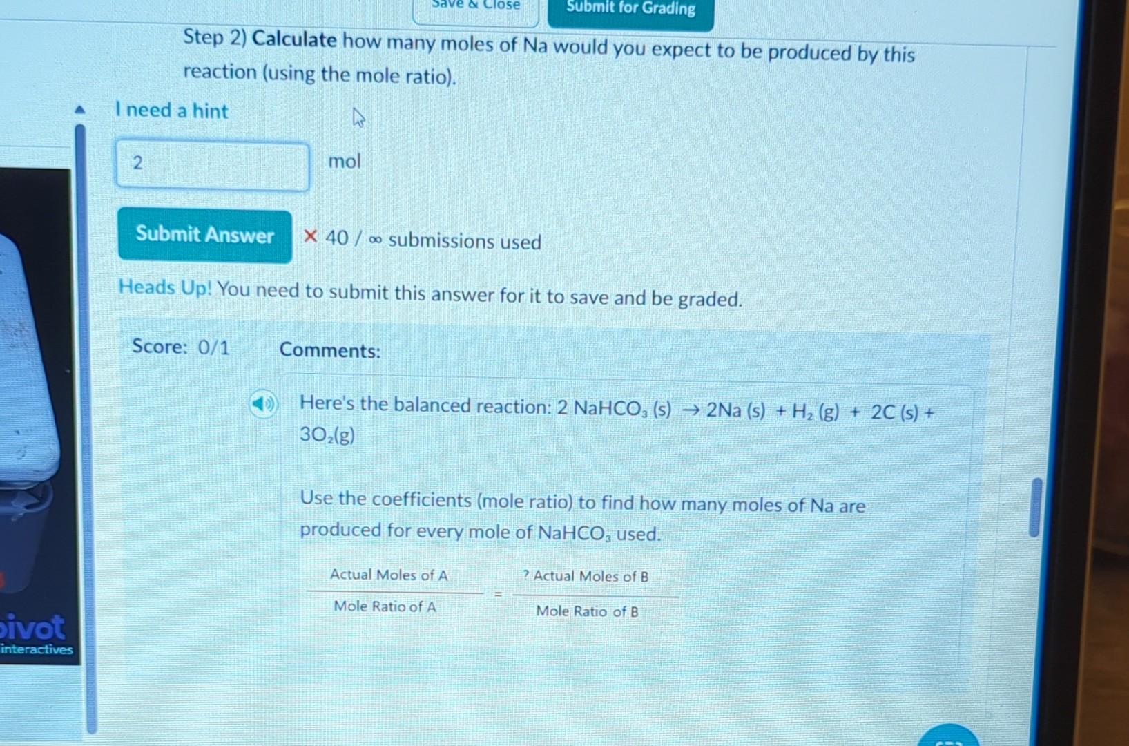 Solved Step 2) Calculate how many moles of Na would you | Chegg.com