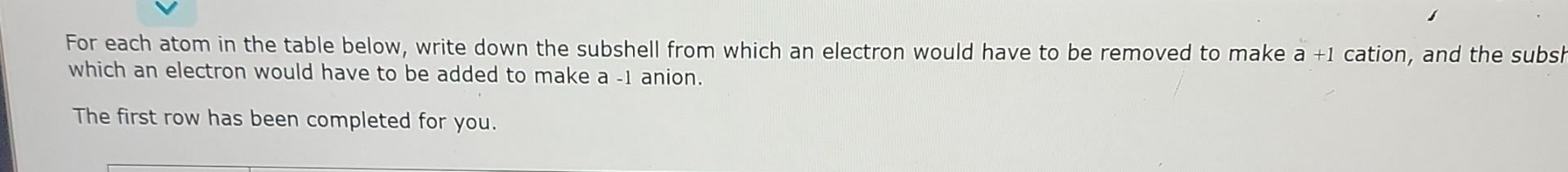 Solved \begin{tabular}{|c|c|c|} \hline atom & | Chegg.com