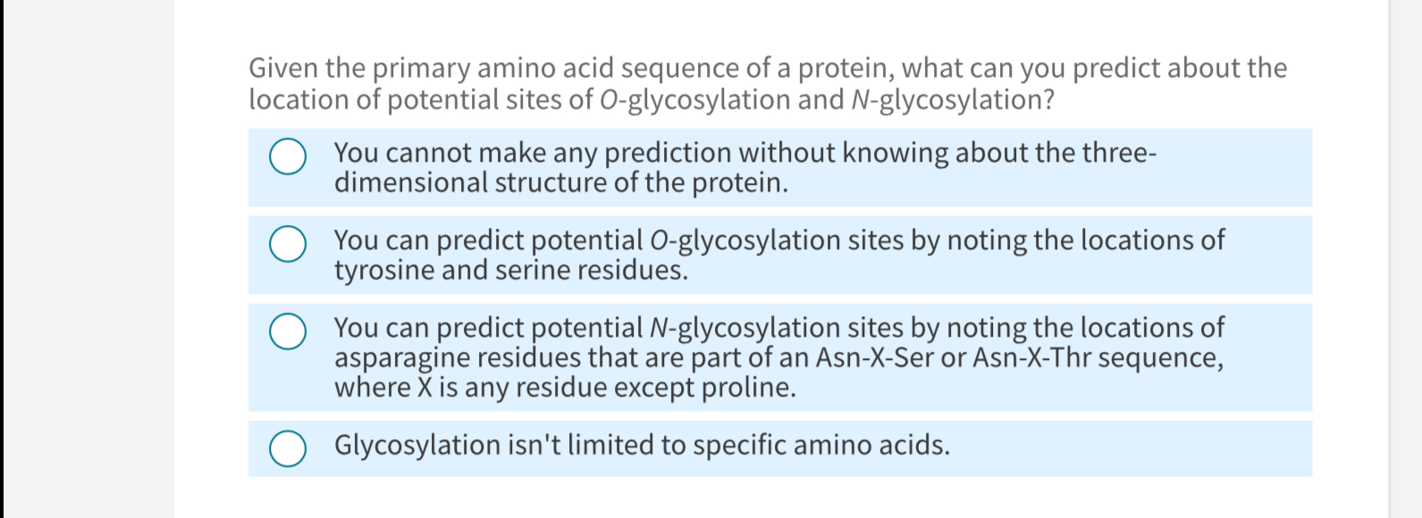 Given the primary amino acid sequence of a protein, | Chegg.com
