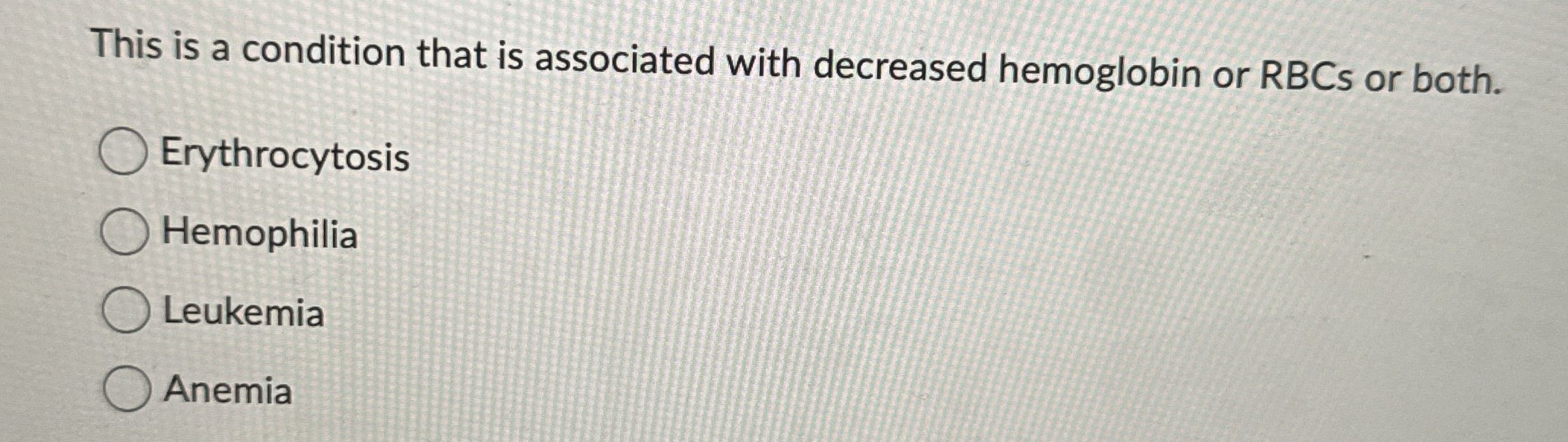 Solved This is a condition that is associated with decreased | Chegg.com