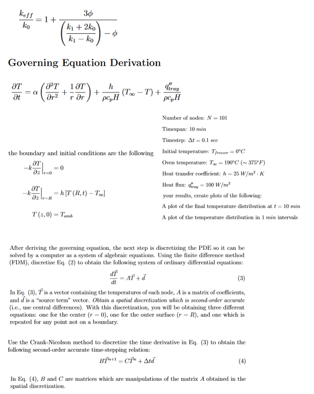 Solved keffk0=1+3φ(k1+2k0k1-k0)-φGoverning Equation | Chegg.com