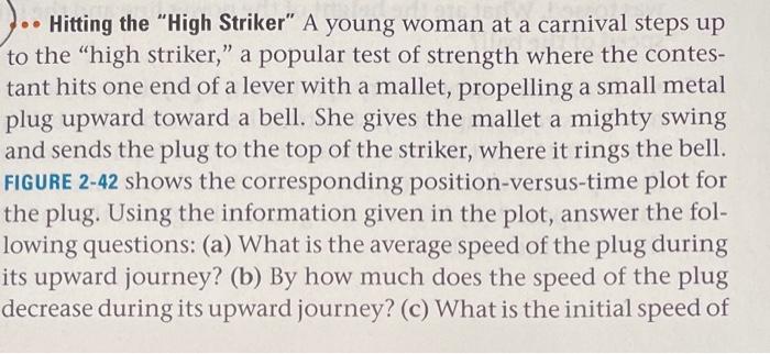 Solved Hitting the "High Striker" A young woman at a | Chegg.com