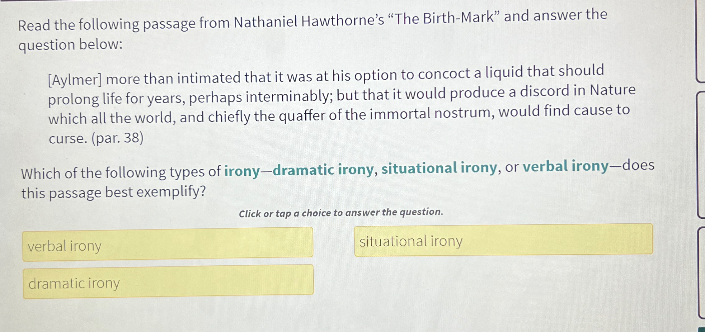 Solved Read the following passage from Nathaniel Hawthorne's | Chegg.com