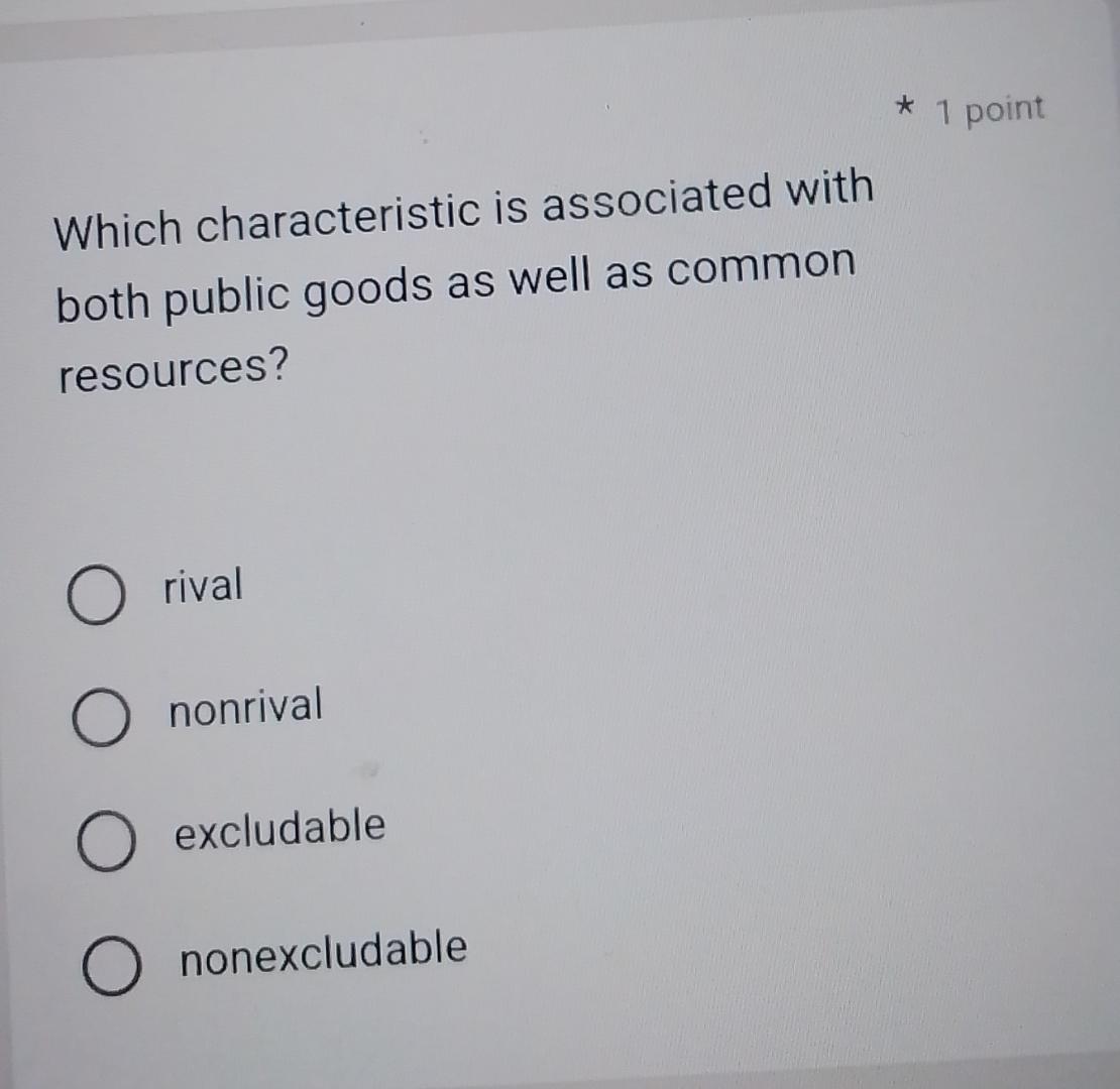 Solved 1 ﻿pointWhich characteristic is associated with both | Chegg.com