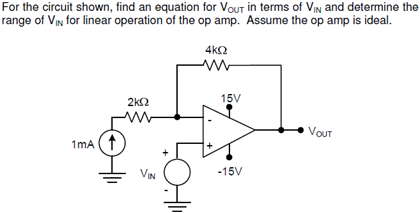 Solved For the circuit shown, find an equation for VOUT in | Chegg.com
