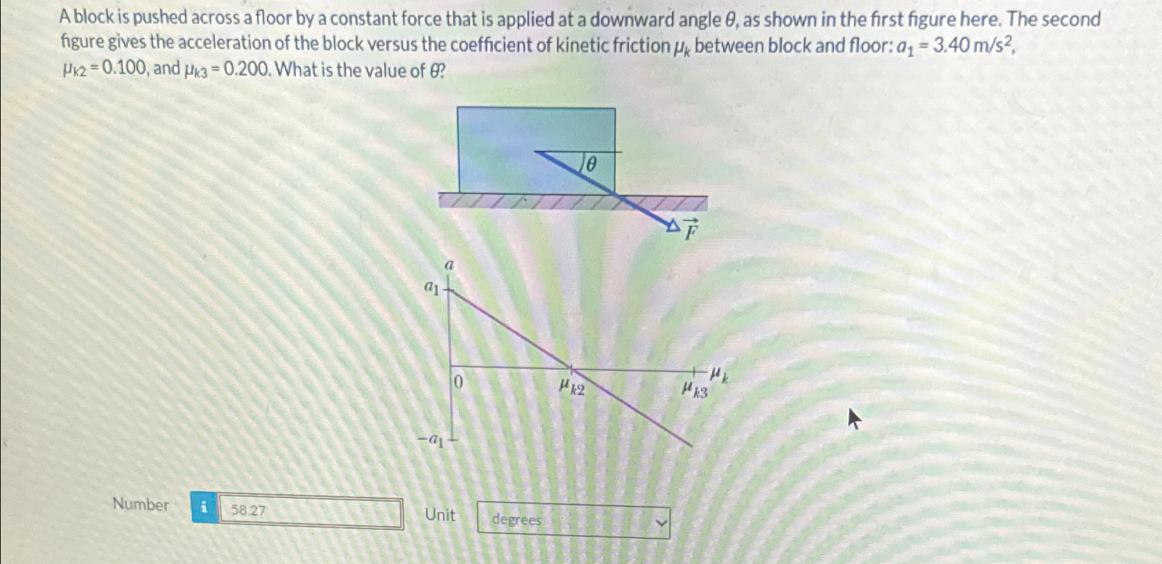 Solved A block is pushed across a floor by a constant force | Chegg.com