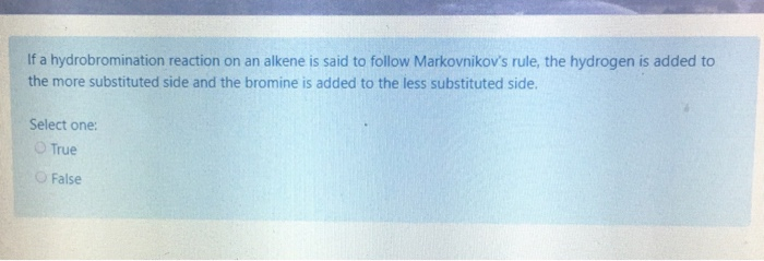 Solved If a hydrobromination reaction on an alkene is said | Chegg.com