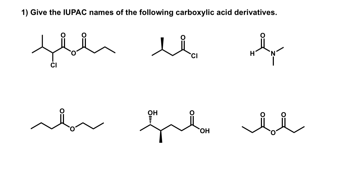 Solved Give the IUPAC names of the following carboxylic acid | Chegg.com
