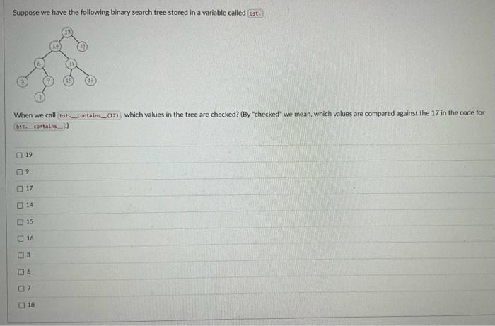 Solved Consider the following skeleton of our BST | Chegg.com