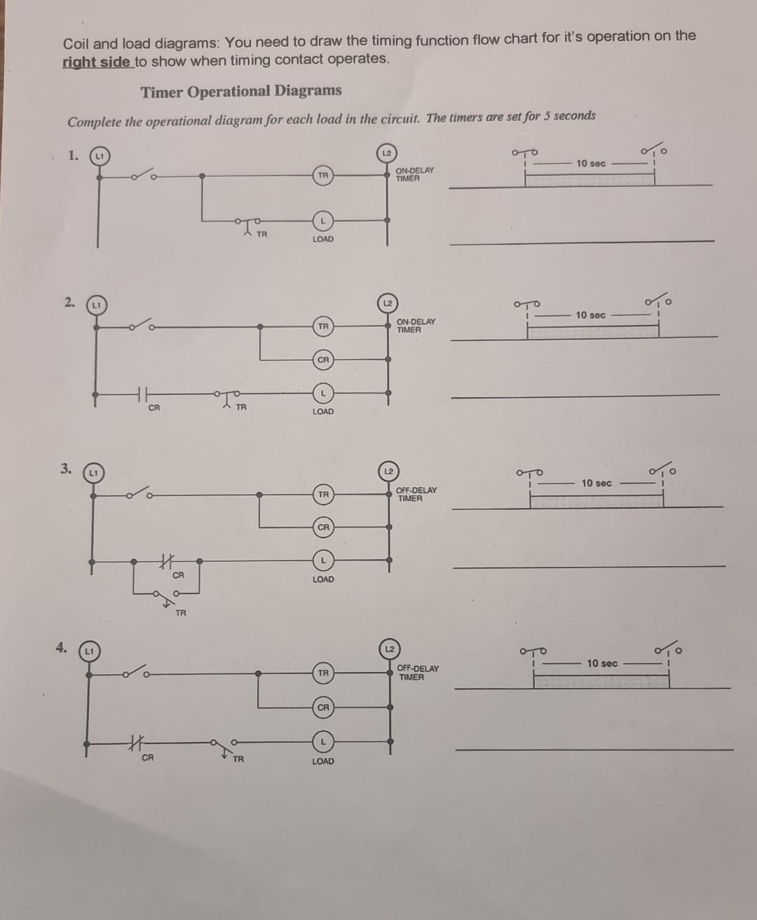 Solved Coil and load diagrams: You need to draw the timing | Chegg.com