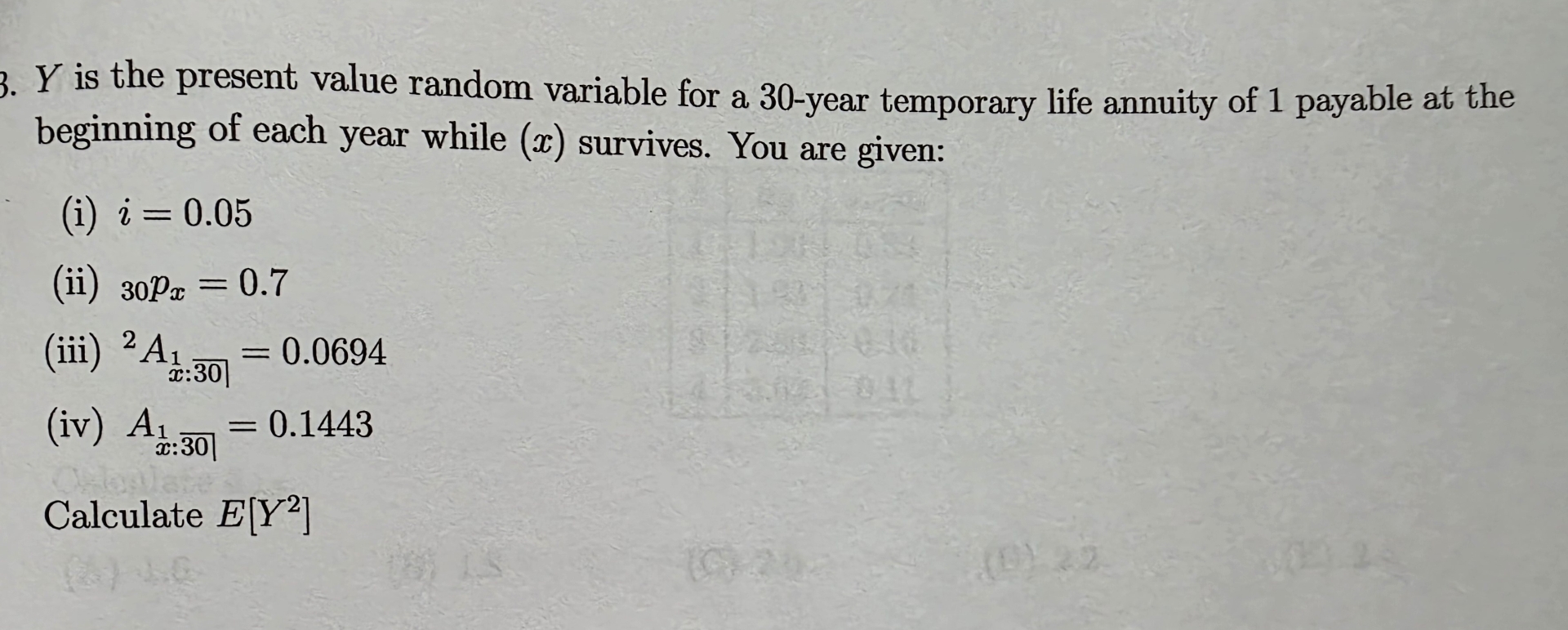 Solved Y ﻿is the present value random variable for a | Chegg.com