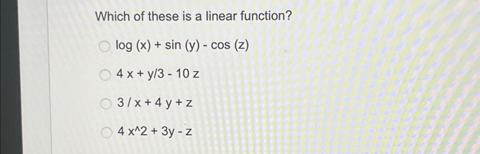 Solved Which of these is a linear | Chegg.com