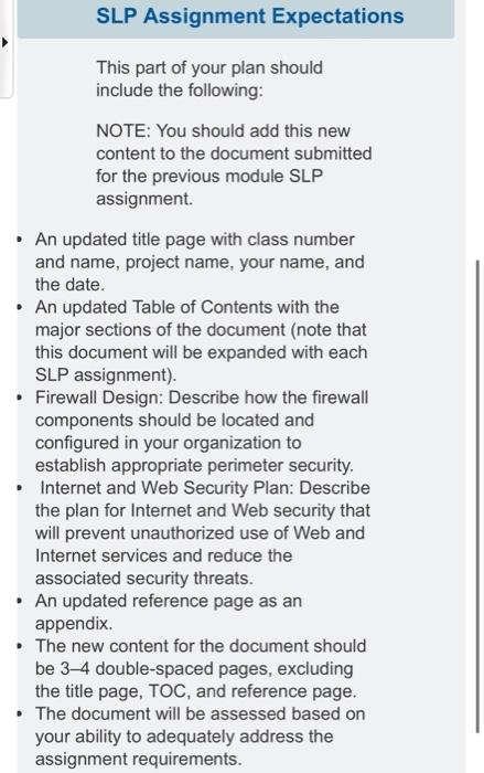 Solved SLP assignments for the course will build a security | Chegg.com