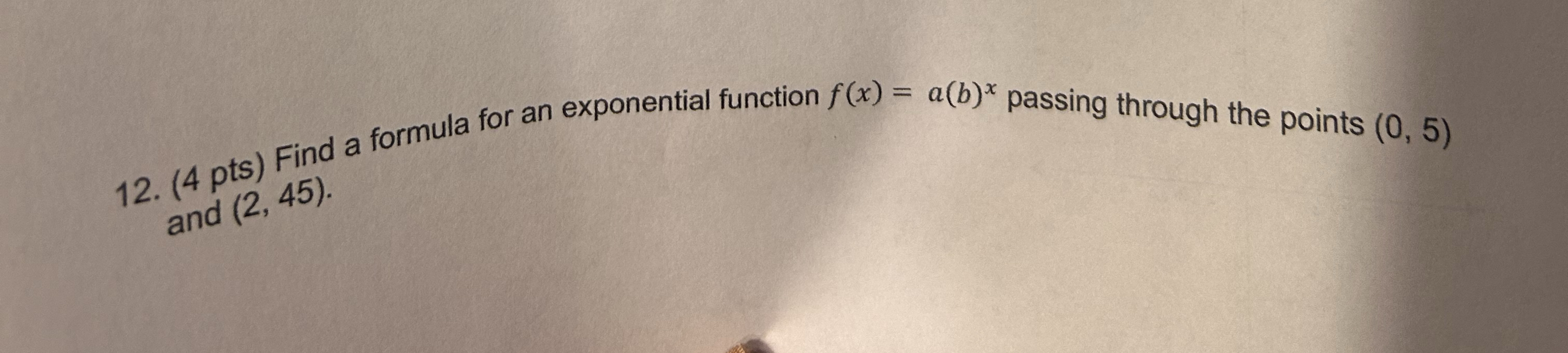 Solved (4 ﻿pts) ﻿Find a formula for an exponential function | Chegg.com