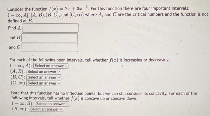 Solved Consider the function f(x)=2x+3x−1. For this function | Chegg.com