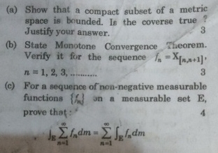 Solved (a) ﻿Show that a compact subset of a metric space is | Chegg.com