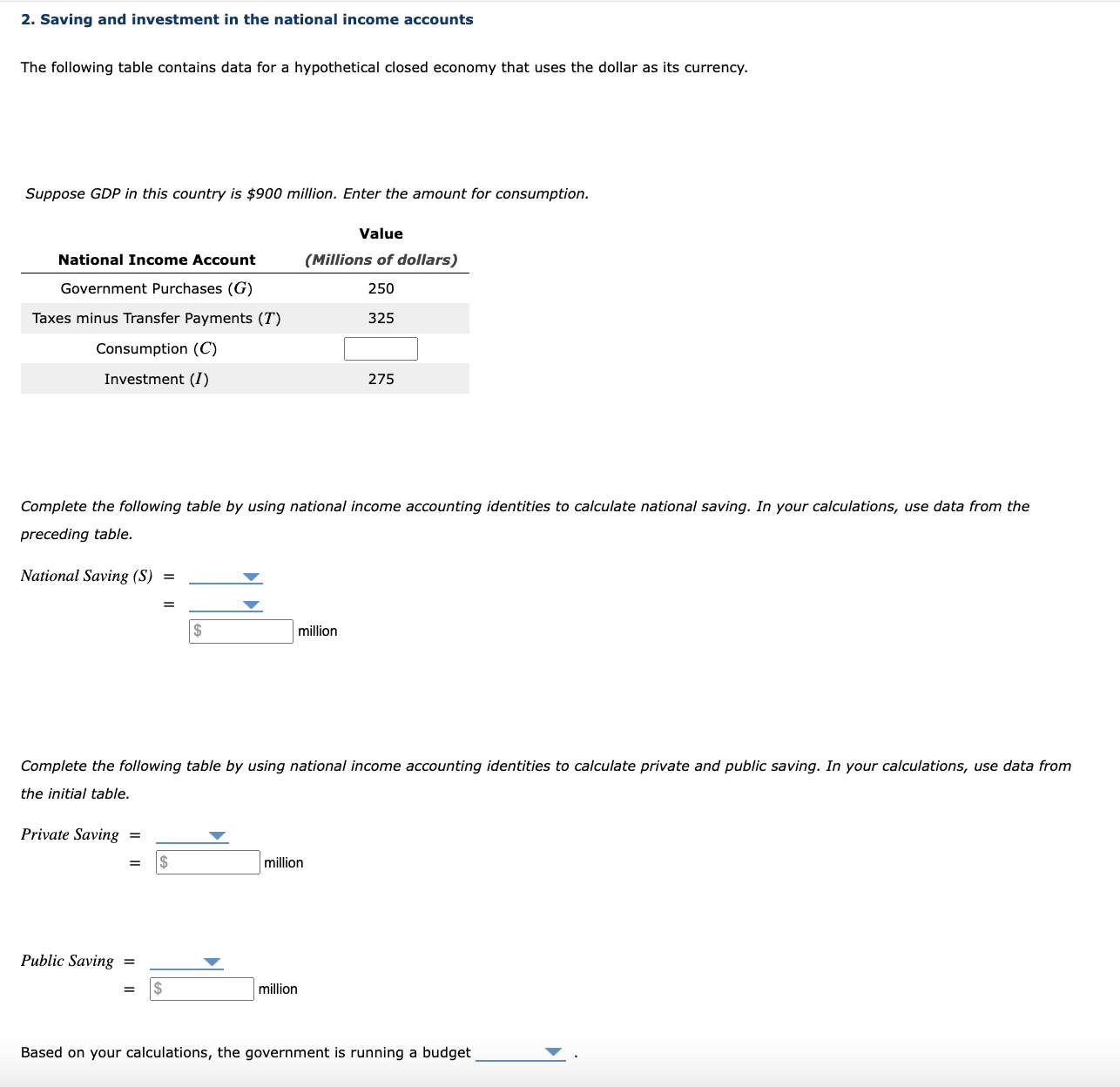 Solved Saving and investment in the national income | Chegg.com