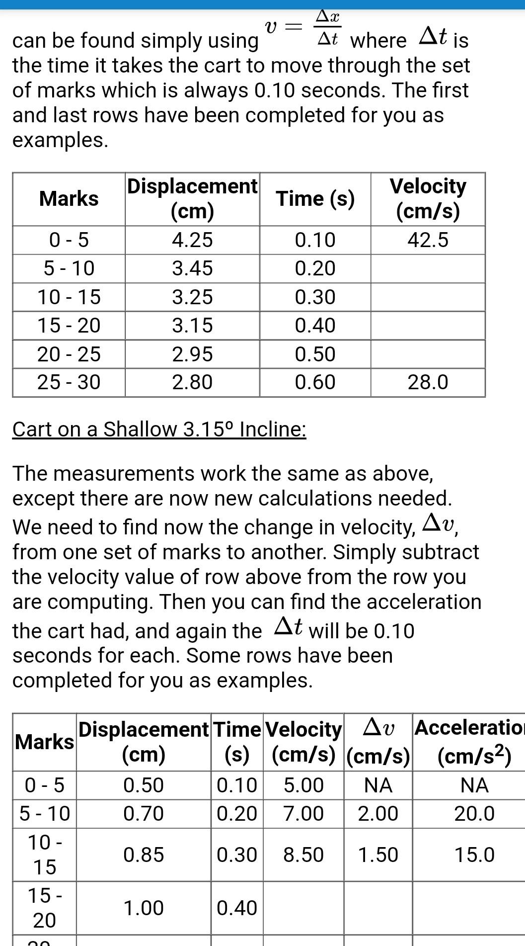 LACC - Spring 2020 Physics 101 Lab 4: EXCEL Equipment | Chegg.com