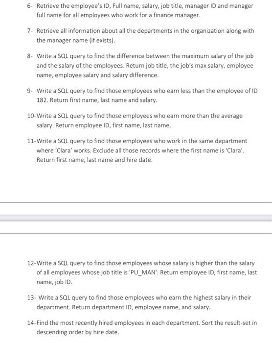 Solved HR DEPARTMENTS department_id department name | Chegg.com