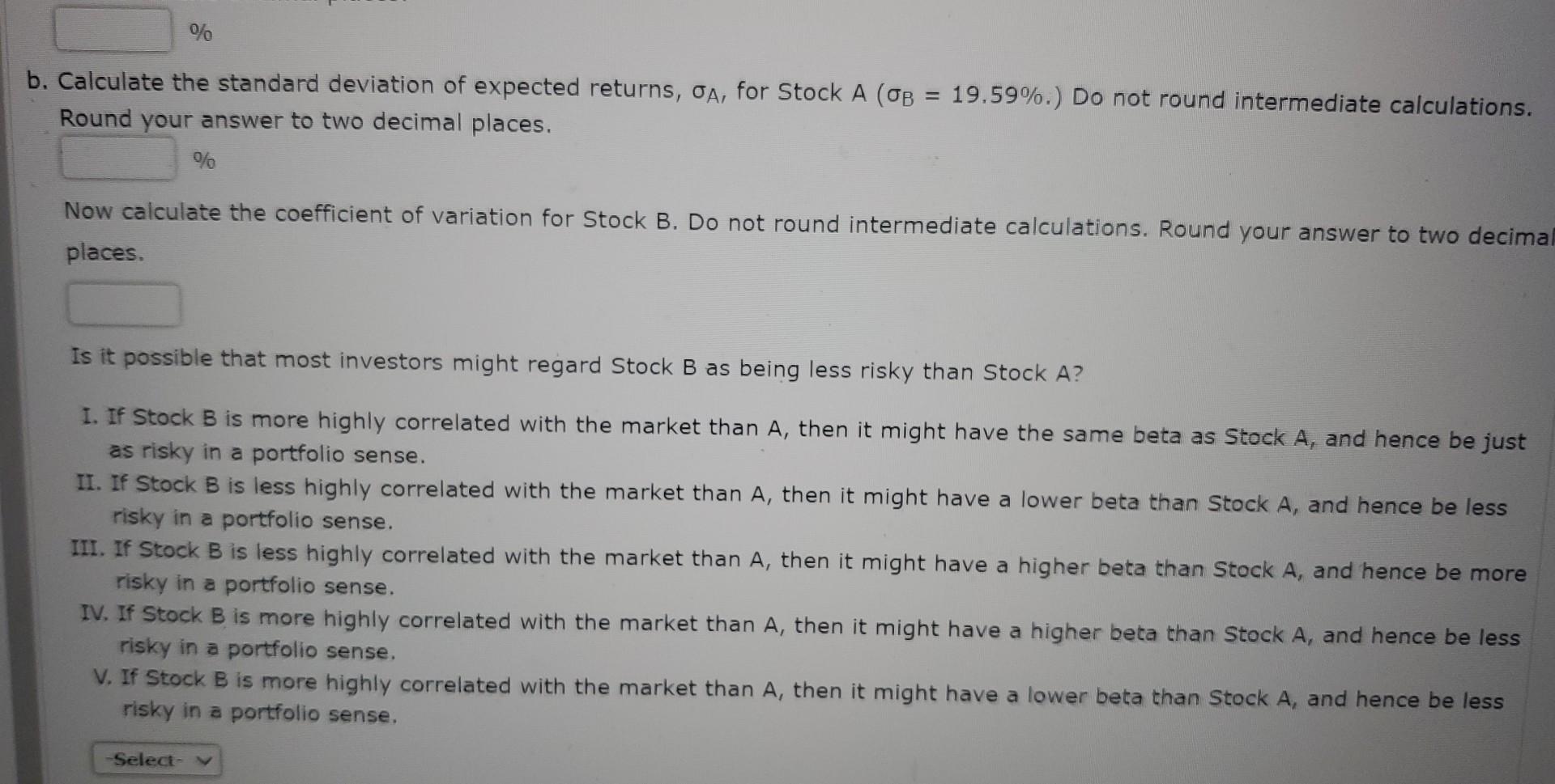 Solved Stocks A and B have the following probability | Chegg.com