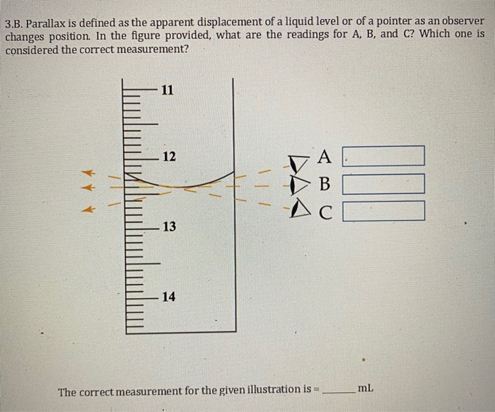 Solved 3.B. Parallax is defined as the apparent displacement | Chegg.com