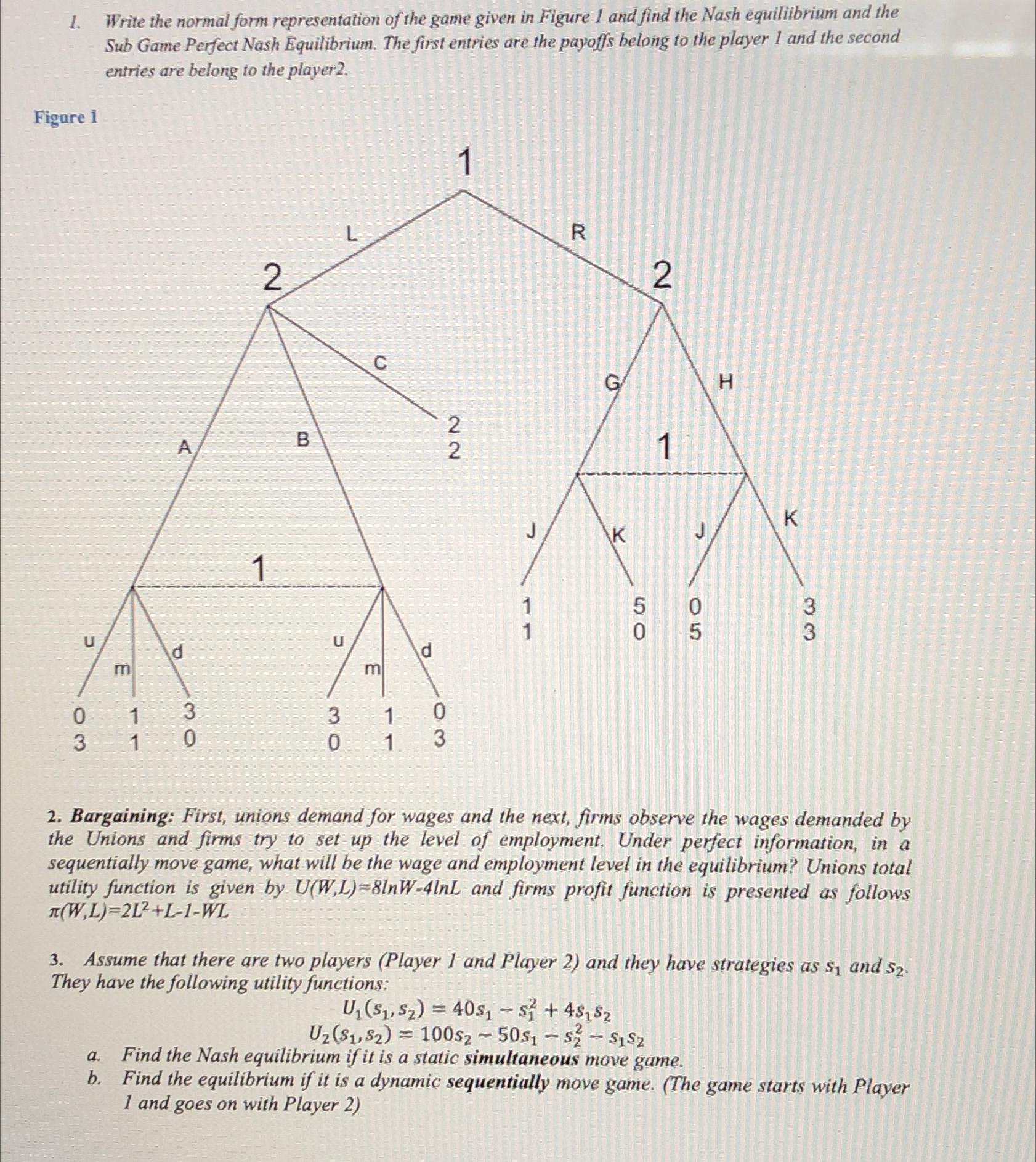 Solved Write the normal form representation of the game | Chegg.com