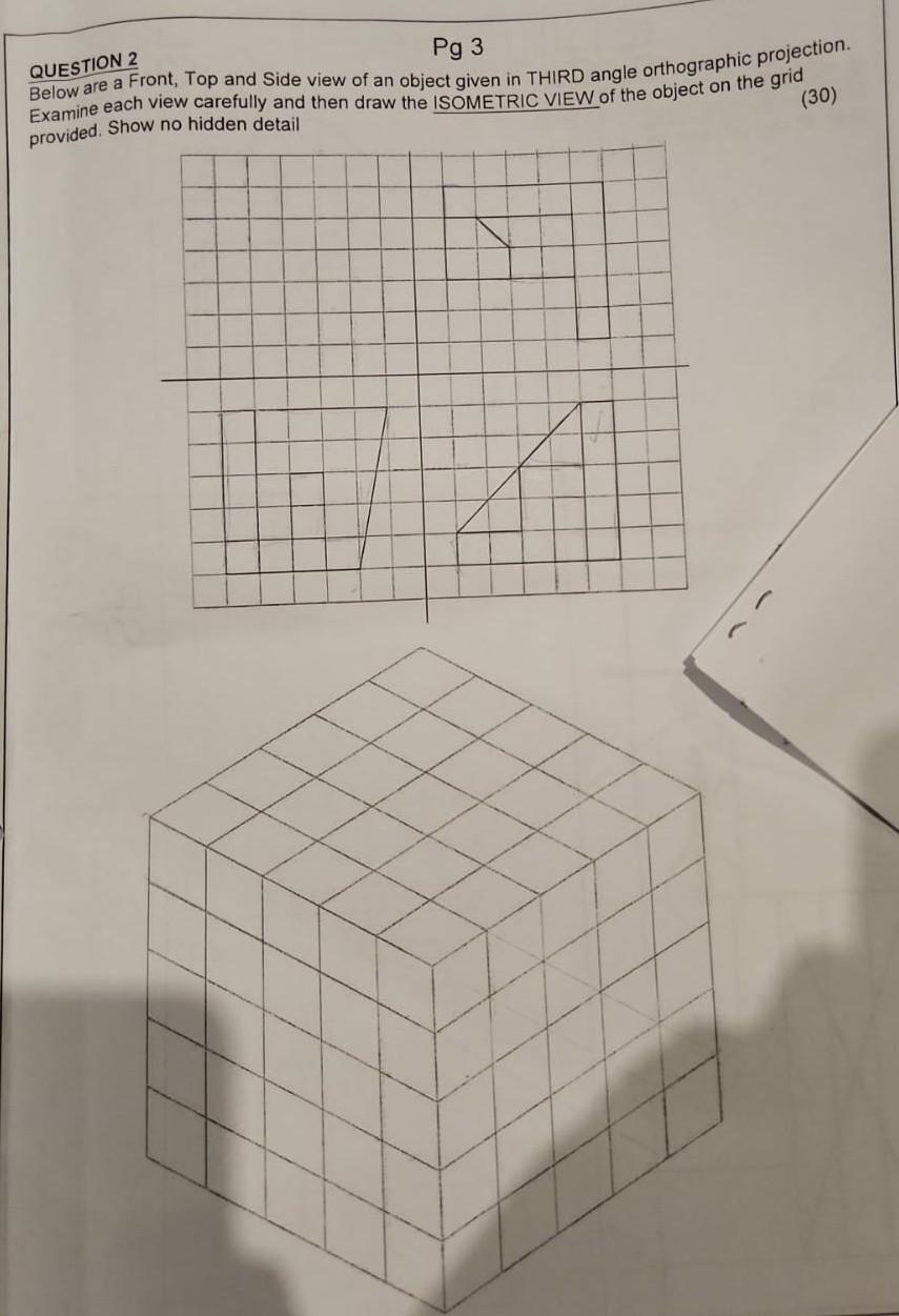 Pg3 QUESTION 2 Below are a Front, Top and Side view | Chegg.com