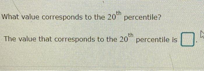 Solved What value corresponds to the 20th percentile? The | Chegg.com