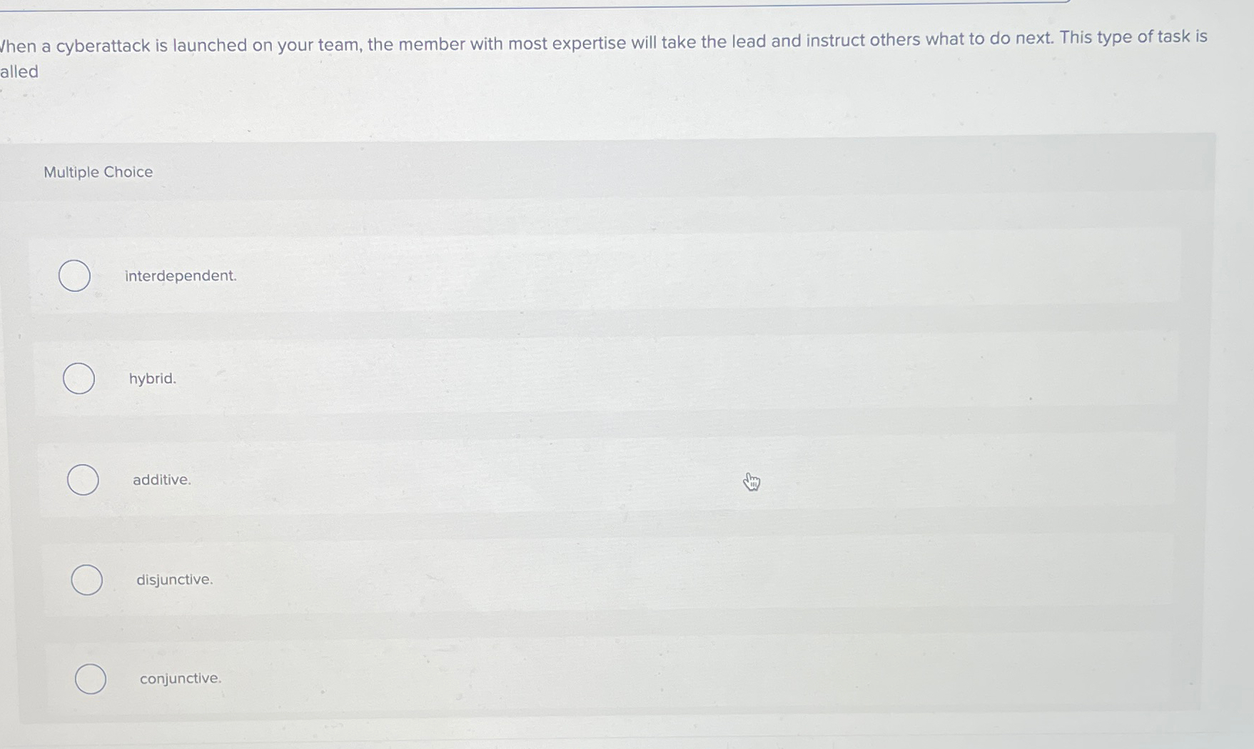 Solved Then a cyberattack is launched on your team, the | Chegg.com