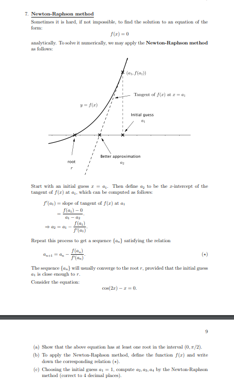 Solved Newton-Raphson methodSometimes it is hard, if not | Chegg.com