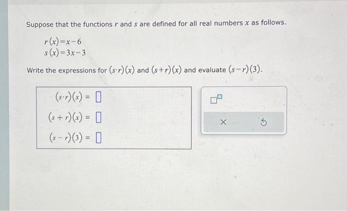 Solved Suppose that the functions r and s are defined for | Chegg.com