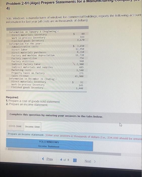 2 Exercise 2-34 (Algo) Basic Concepts (LO 2-1, 2, 6) | Chegg.com