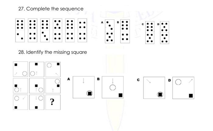 Solved 27. Complete the sequence 28. Identify the missing | Chegg.com