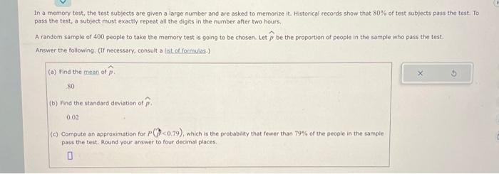 Solved In a memory test, the test subjects are given a large | Chegg.com