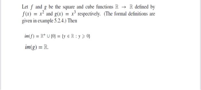 Solved Let f and g be the square and cube functions R→R | Chegg.com