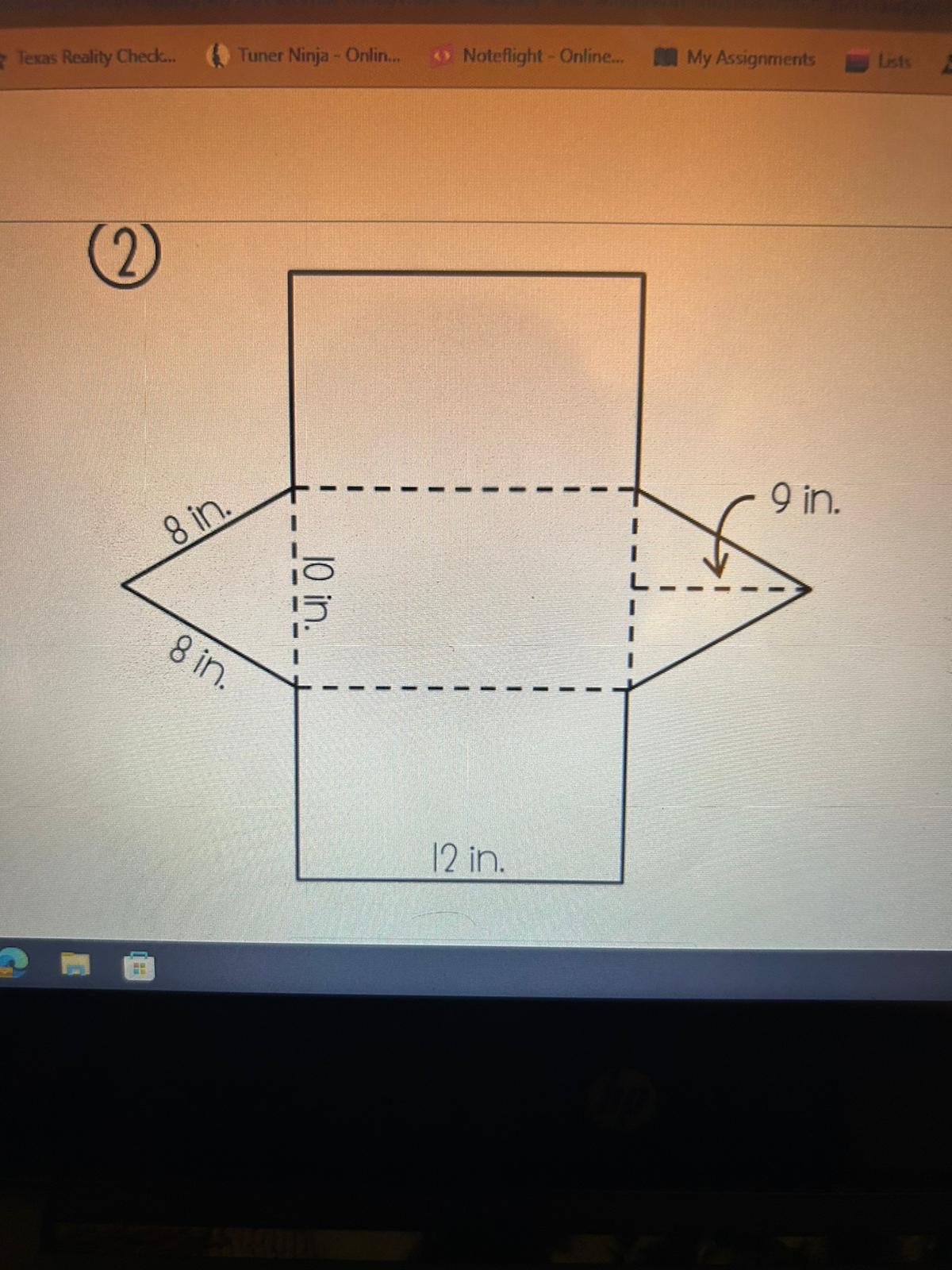 Solved Name of shape?Total surface area Lateral surface area | Chegg.com