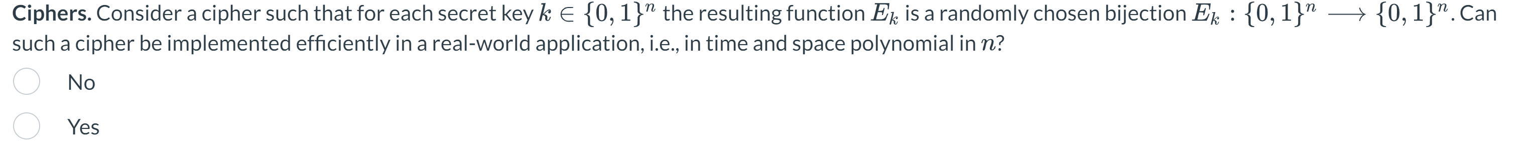 Solved Ciphers. Consider a cipher such that for each secret | Chegg.com