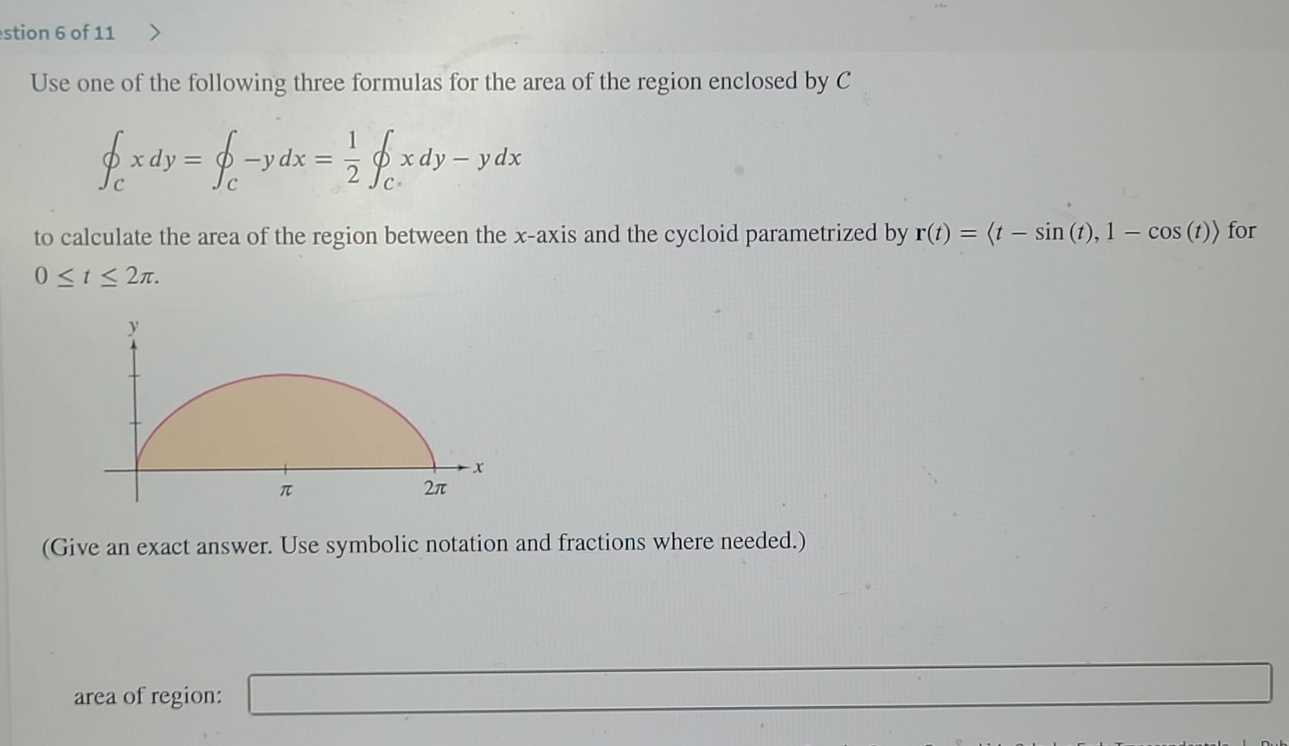 Solved Use one of the following three formulas for the area | Chegg.com