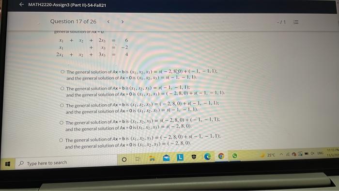 Solved € MATH2220-Assign3 (Part II)-54-Fall21 Question 17 of | Chegg.com