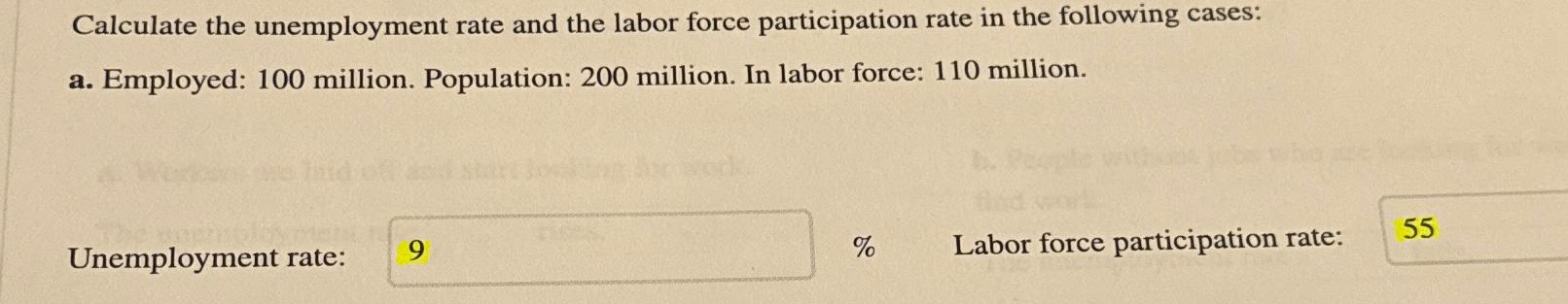 Solved Calculate the unemployment rate and the labor force | Chegg.com