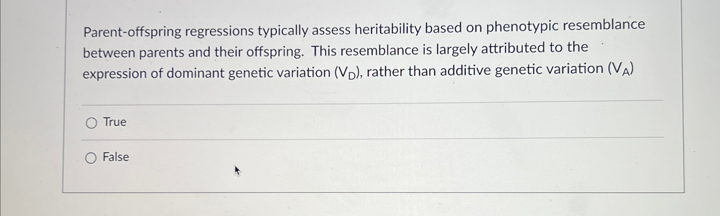 Solved Parent-offspring regressions typically assess | Chegg.com